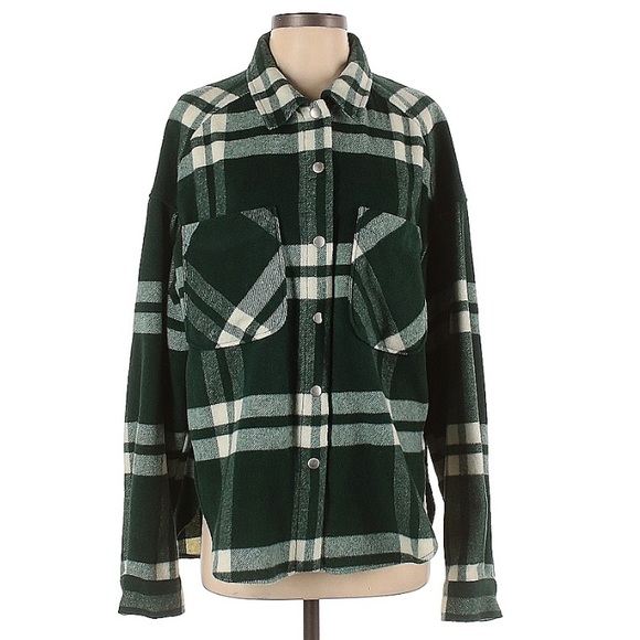 Zara | Jackets & Coats | Zara Green Plaid Shacket | Poshmark